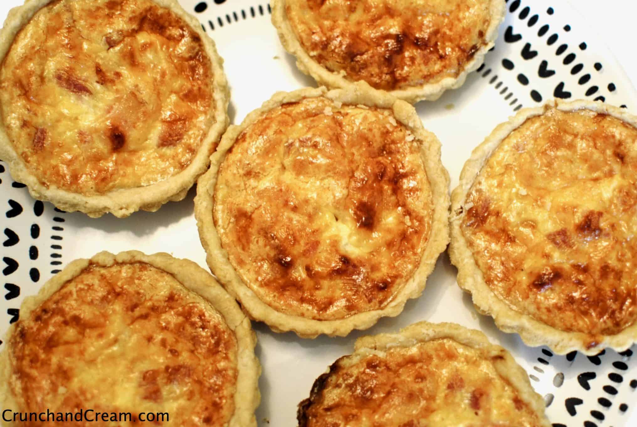 Miniature Quiche Lorraines - Crunch & Cream