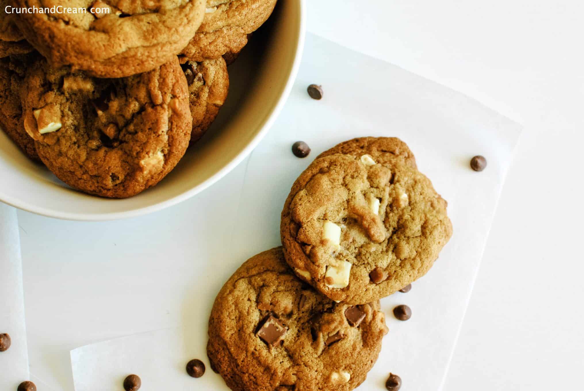 Chewy Triple Chunk Cookies - Crunch & Cream