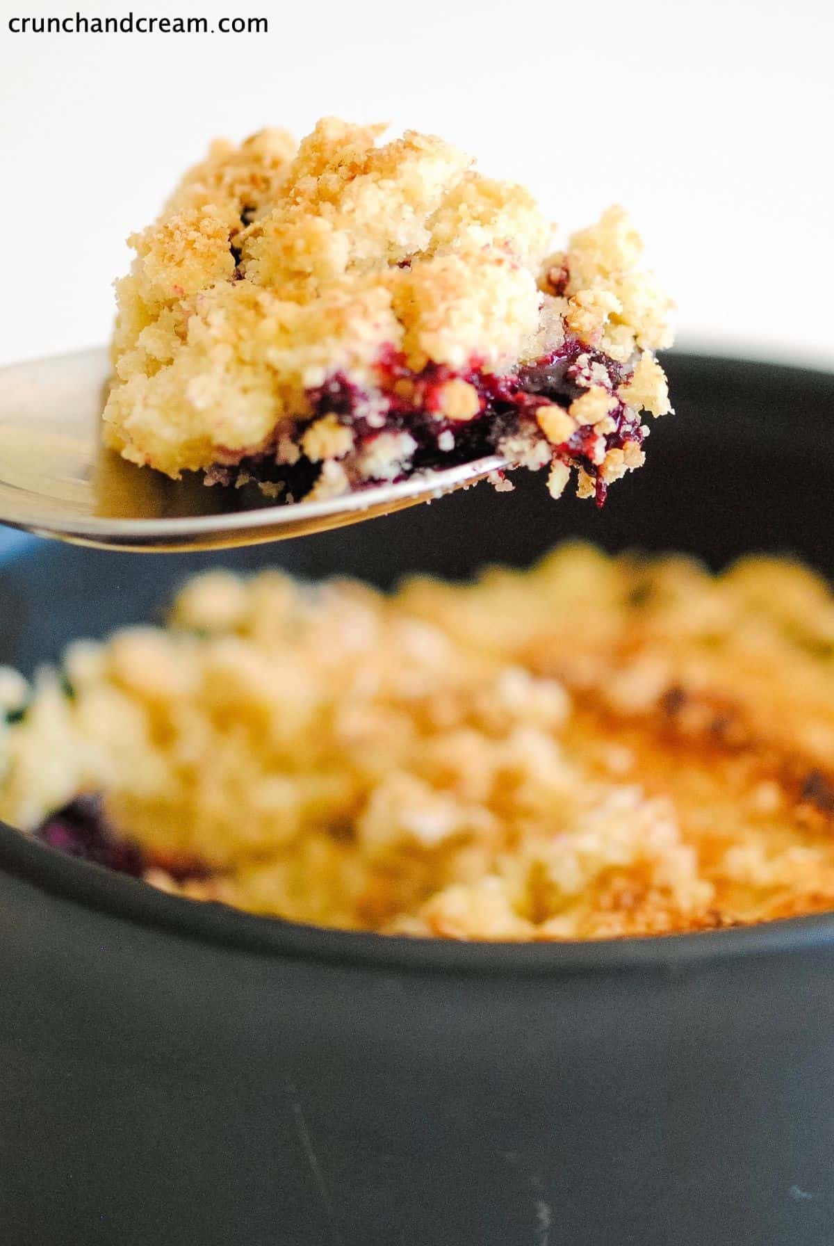 Microwave Summer Berry Crumble for One - Crunch & Cream