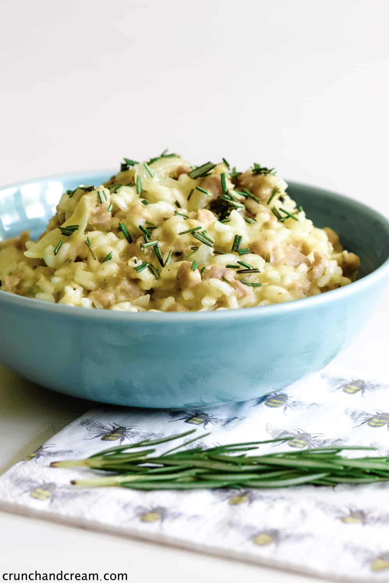 Creamy Sausage & Rosemary Risotto - Crunch & Cream